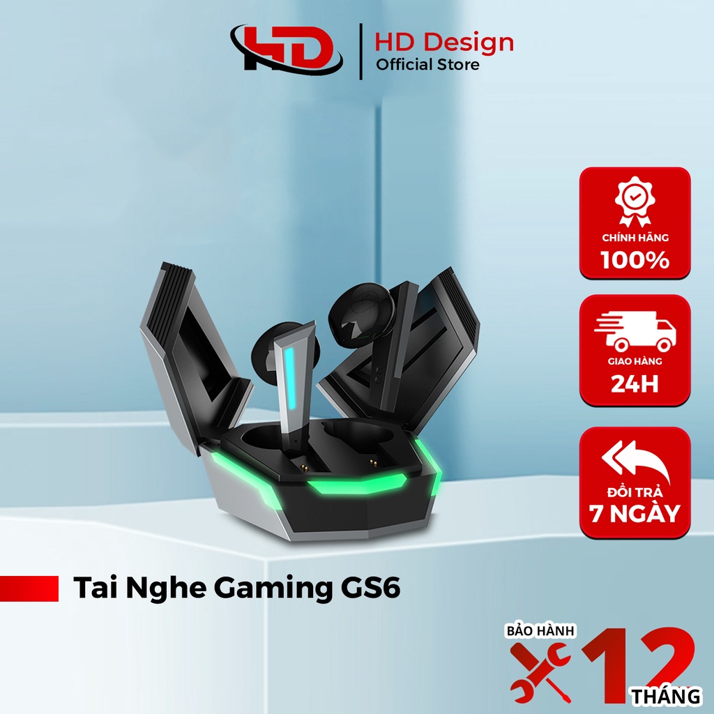 Tai Nghe Gaming Bluetooth GS6 Pro - Thiết Kế Cực Ngầu - Độ Trễ Cực Thấp ...