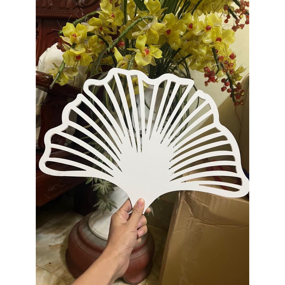 Hoa, lá, cánh quạt formex trang trí backdrop sinh nhật, backdrop khai ...