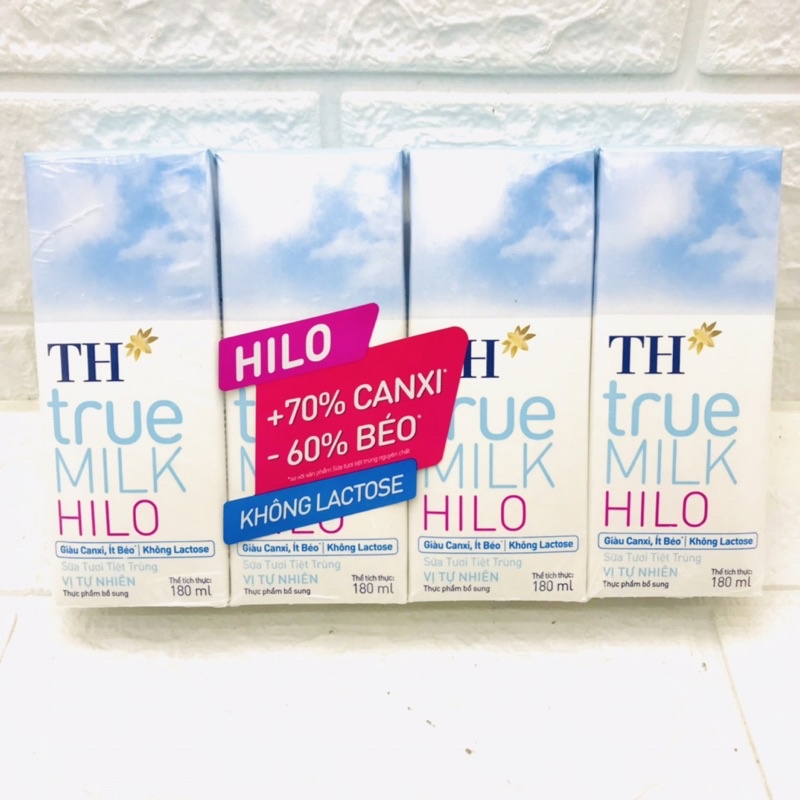 Lốc 4 sữa HILO tách béo của TH TRUE MILK (180ml/hộp x4) | Shopee Việt Nam