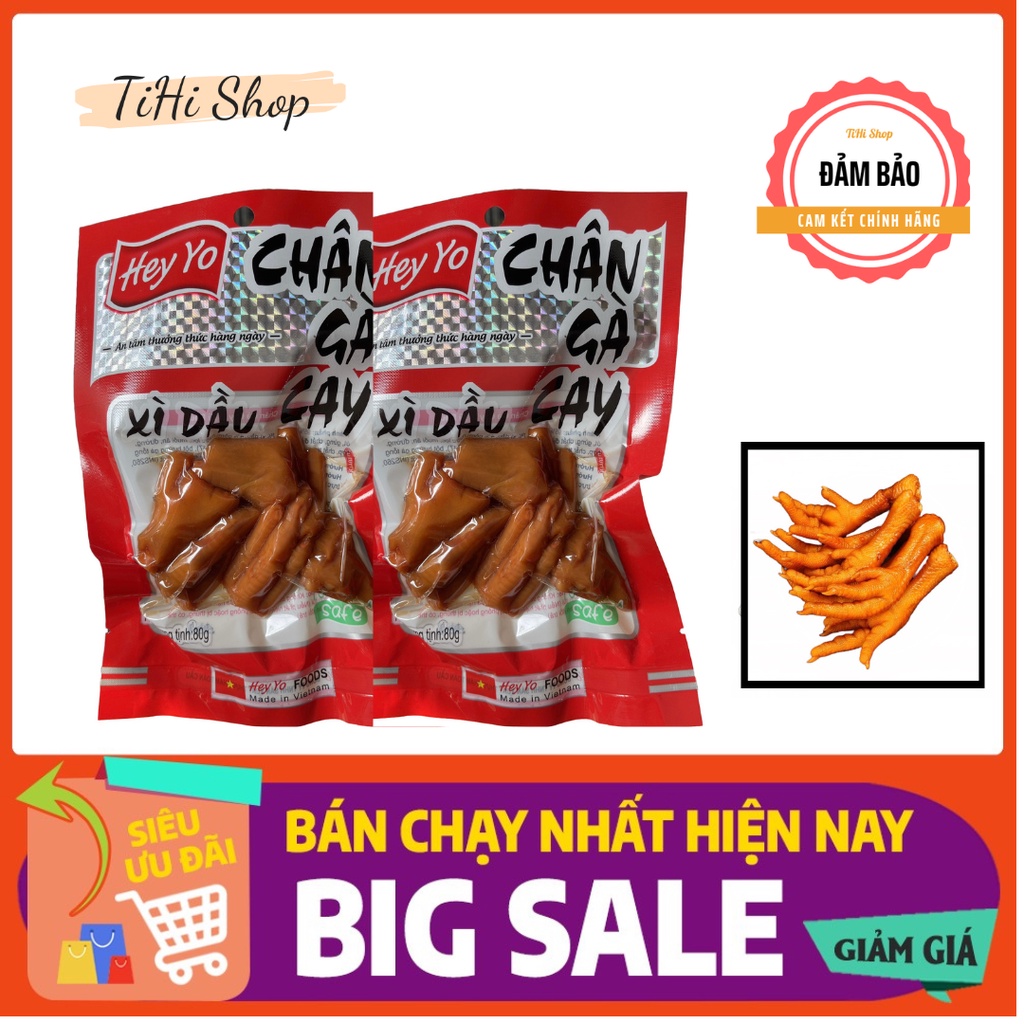 Chân gà cay ướp xì dầu Hey Yo Việt Nam gói 80g | Shopee Việt Nam