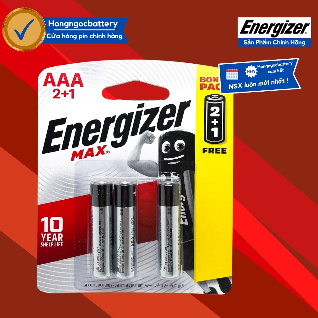 Pin Energizer AA/AAA 1,5 V Siêu Bền , Không chảy nước Hàng Chính hãng ...