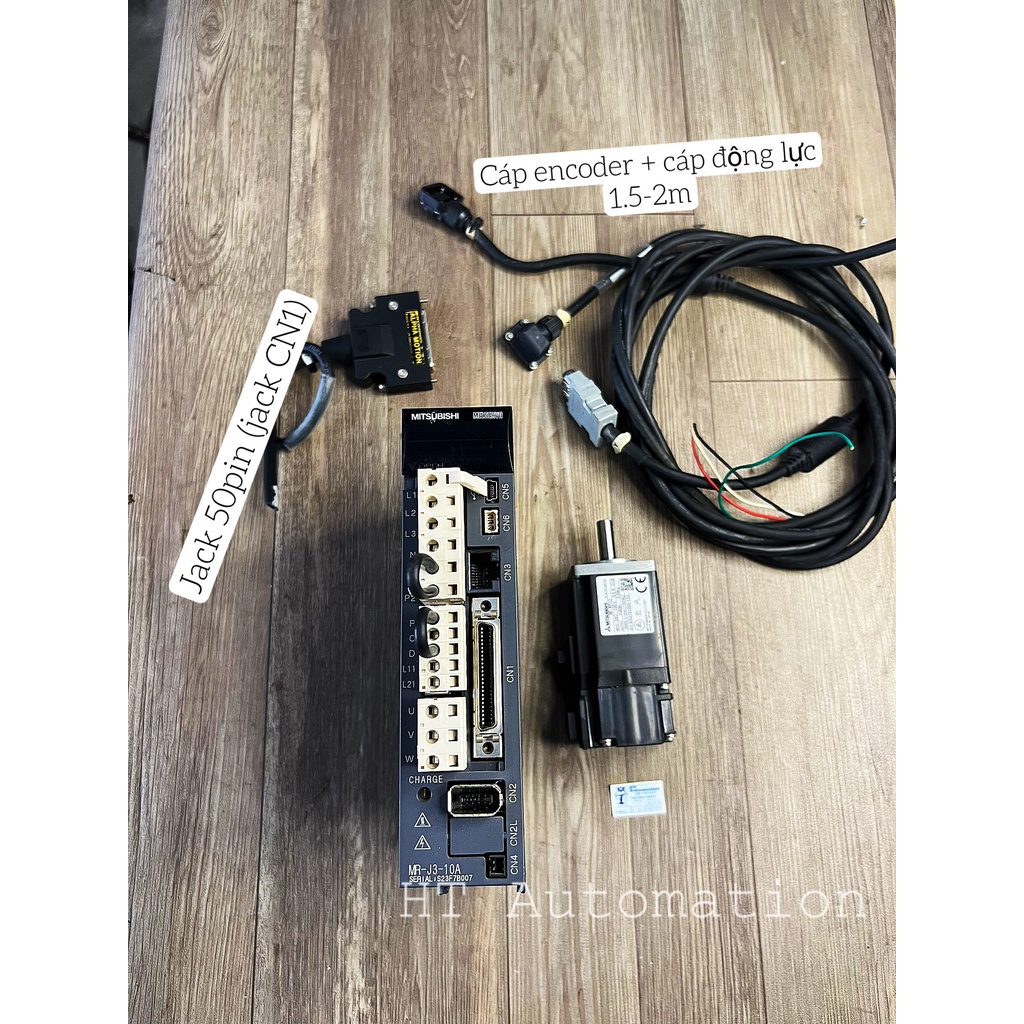 Bộ servo Mitsubishi 100W chạy xung MR J3 10A+ HF KP13/ Drive Motor ...
