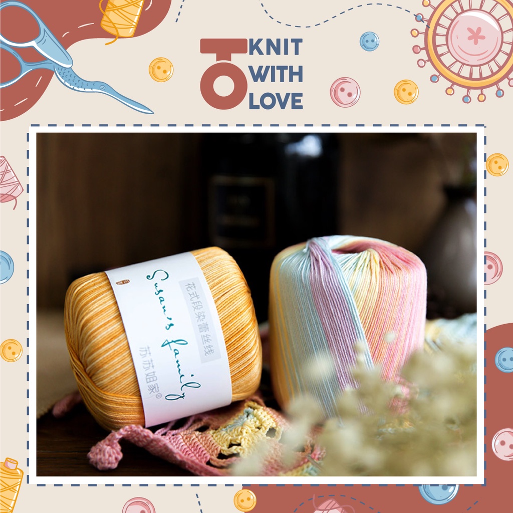 Len Susan Family 3 Lace cotton cao cấp màu loang chuyên đan, móc váy áo ...