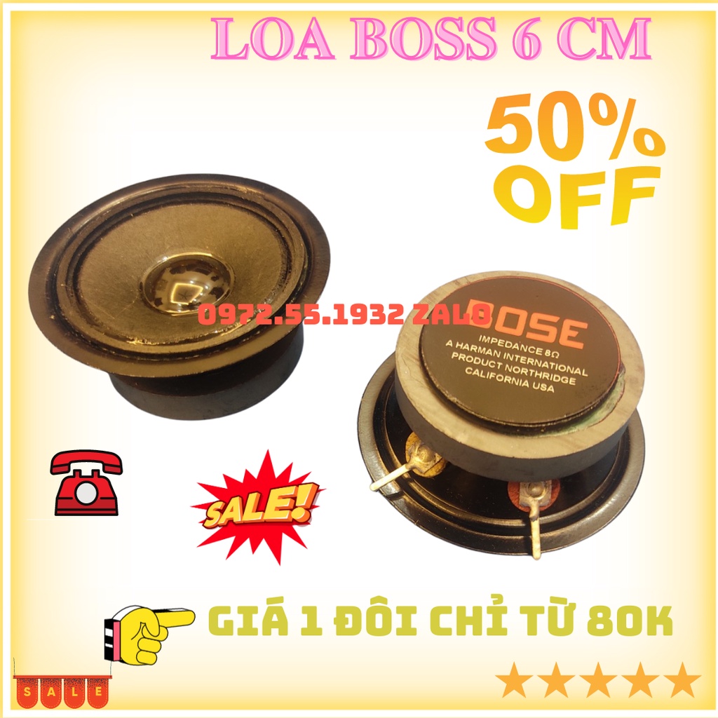 Loa treble boss đường kính mặt loa 6cm công suất cao cấp - giá 1 đôi ...
