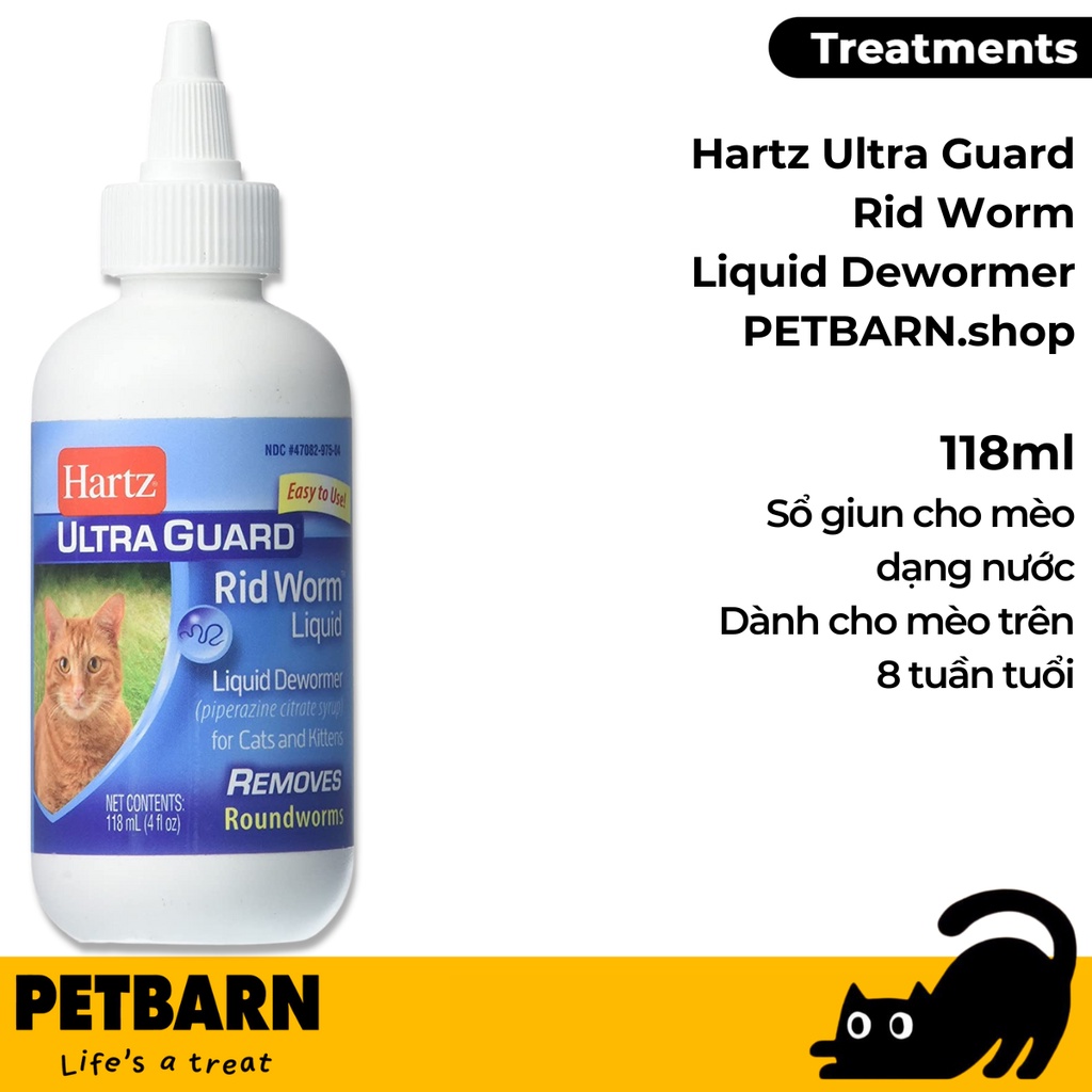 Sổ giun cho mèo dạng nước Hartz Ultra Guard Rid Worm Liquid Dewormer ...