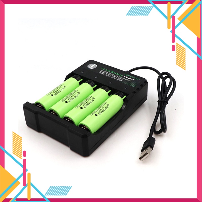 Sạc pin 18650 USB BMAX 4 cell - Sạc pin 18650 4 ngăn 10440 14500 16340 16650 14650 18350 18500 ...