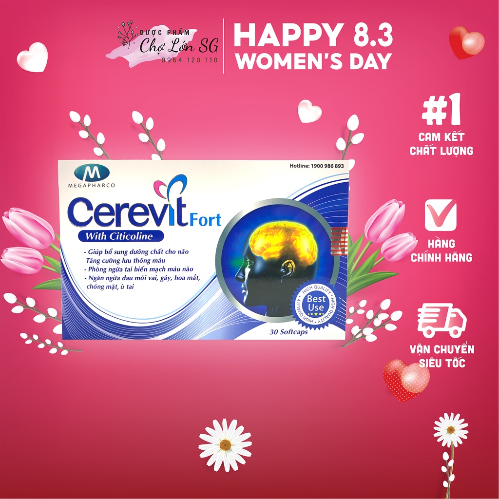 [CHÍNH HÃNG] Viên uống CEREVIT FORT hoạt huyết dưỡng não | Shopee Việt Nam