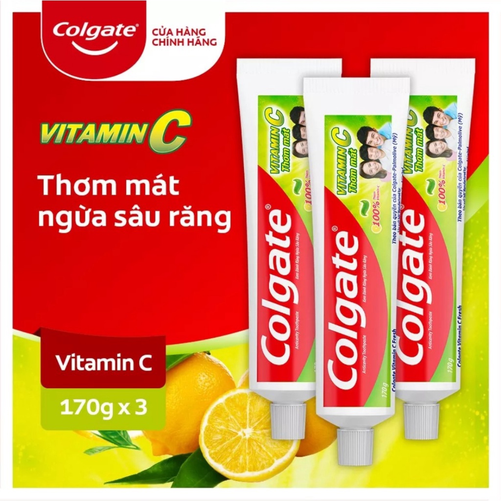 Kem đánh răng Colgate Vitamin C thơm mát 170g/ tuýp | Shopee Việt Nam