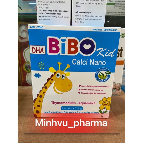 Ống uống bổ sung DHA CALCI NANO BIBO KID (Hộp 20 ống) | Shopee Việt Nam