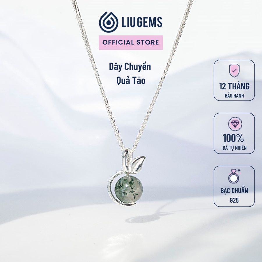 Dây Chuyền Nữ Liugems Quả Táo Bạc 925 Kết Hợp Đá Tự Nhiên Phong Thuỷ ...