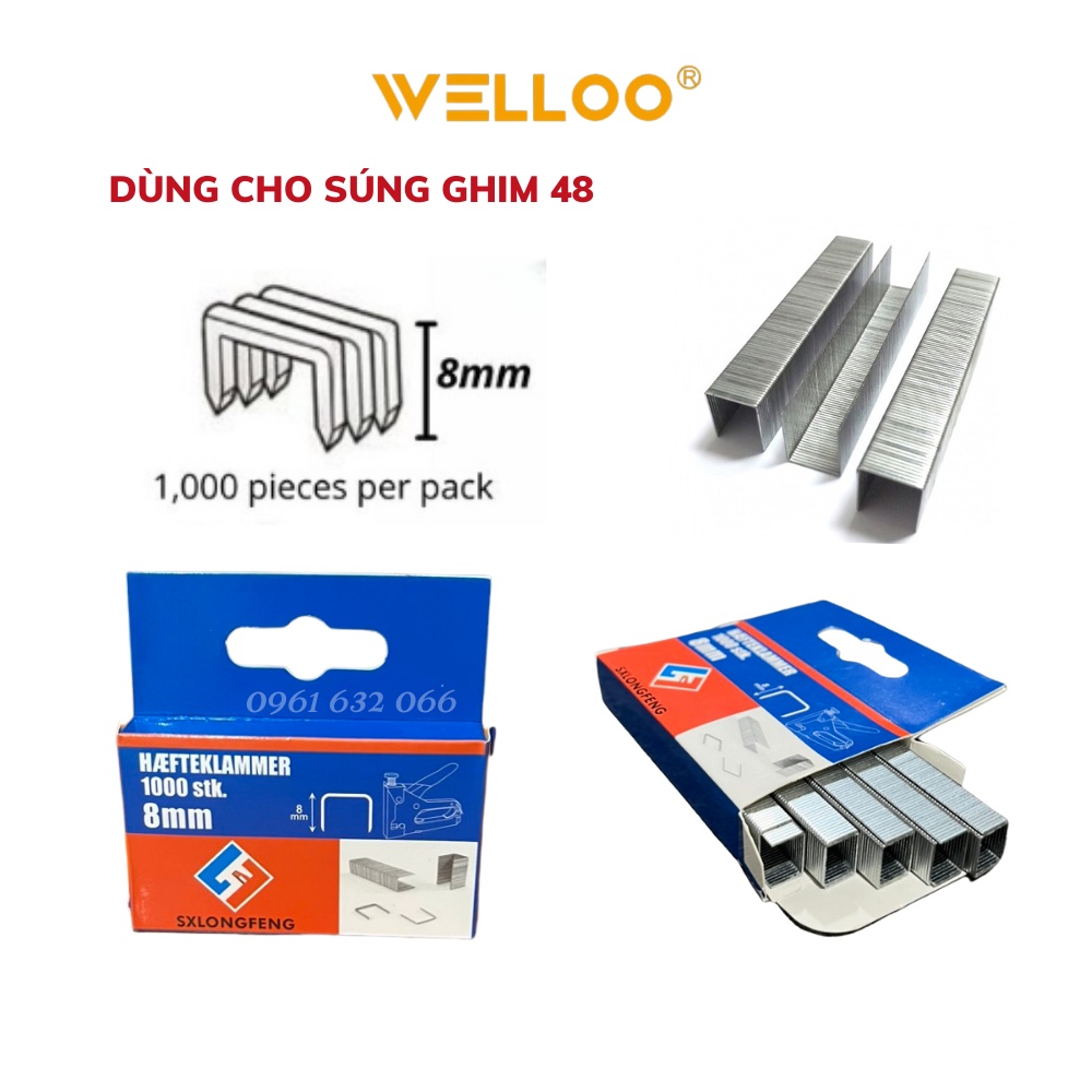 Đinh Ghim Bấm Chữ U Kích Thước 8x0 7 Mm 1000 Cái Hộp Dùng Cho Súng