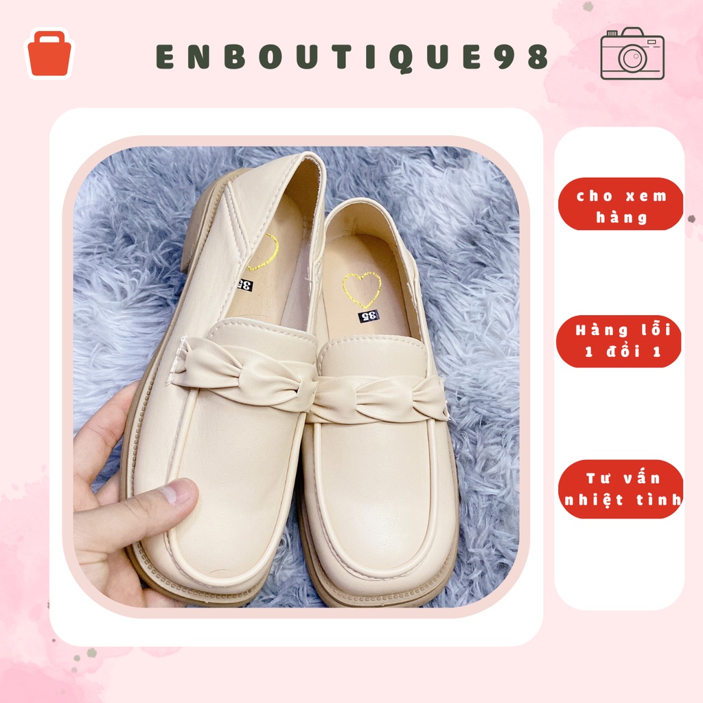 GIÀY ĐỐC MOCA DÂT TẾT 2 MÀU ĐEN KEM | Shopee Việt Nam