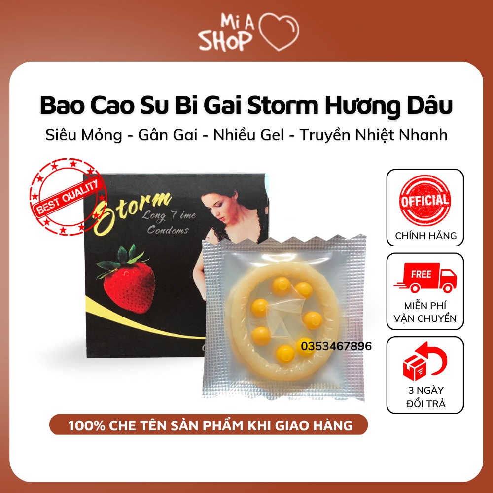 Bao Cao Su Bi Gai Storm Hương Dâu Có 7 Bi Lớn Gai Toàn Thân Quanh Đầu Ở ...