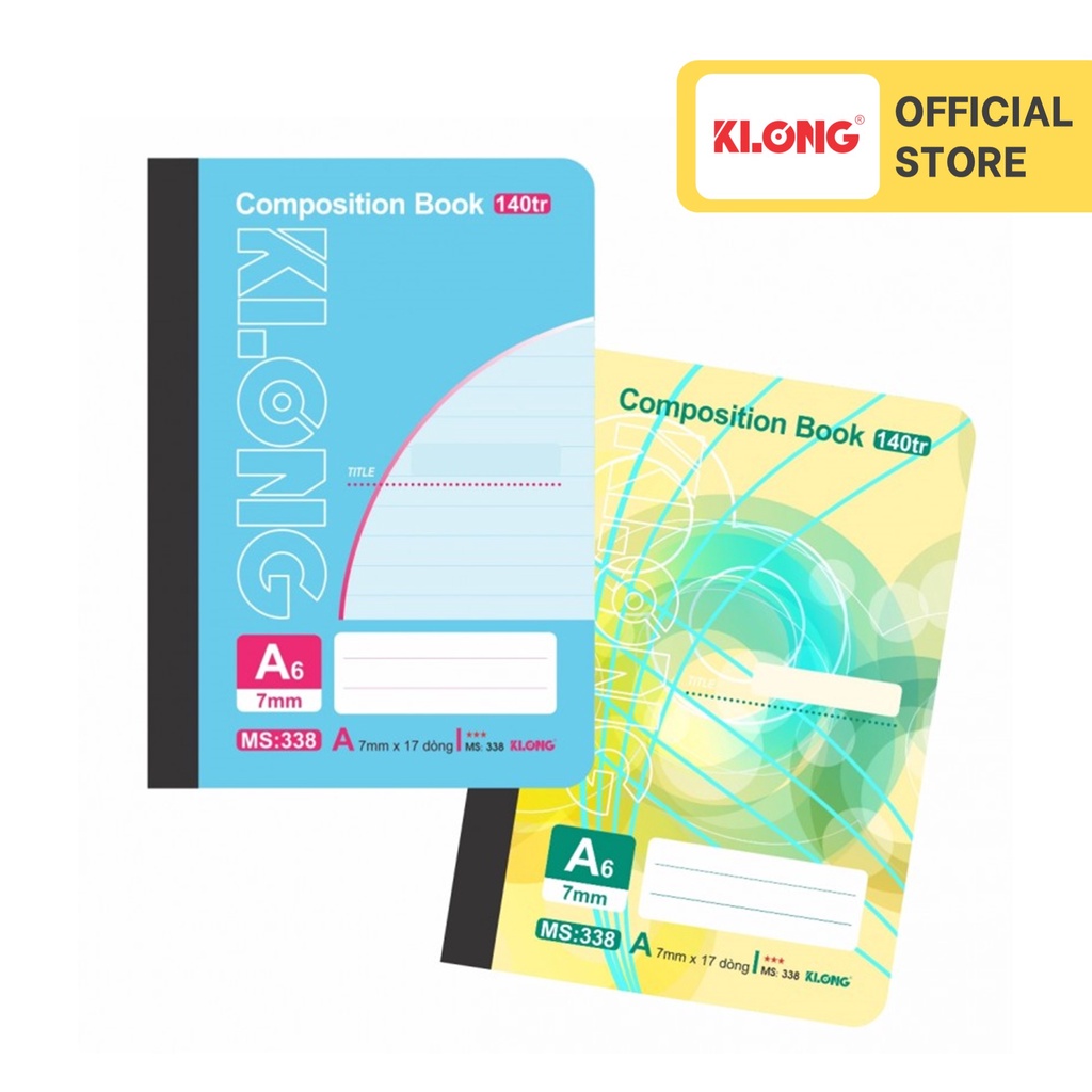 Sổ kẻ ngang may dán gáy Composition book KLONG A6 140 trang 58/92; MS: 338 | Shopee Việt Nam