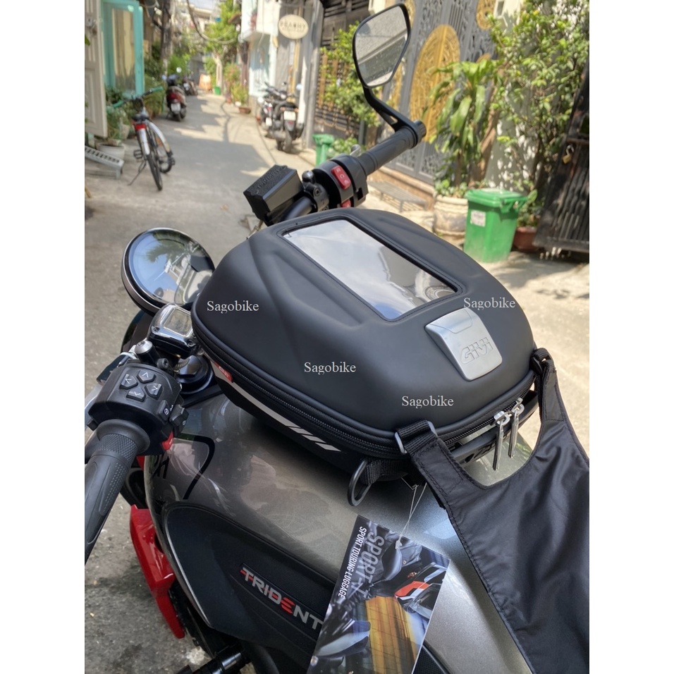 Túi gắn bình xăng Trident, túi bình xăng givi tanklock ST602B kèm ngàm ...