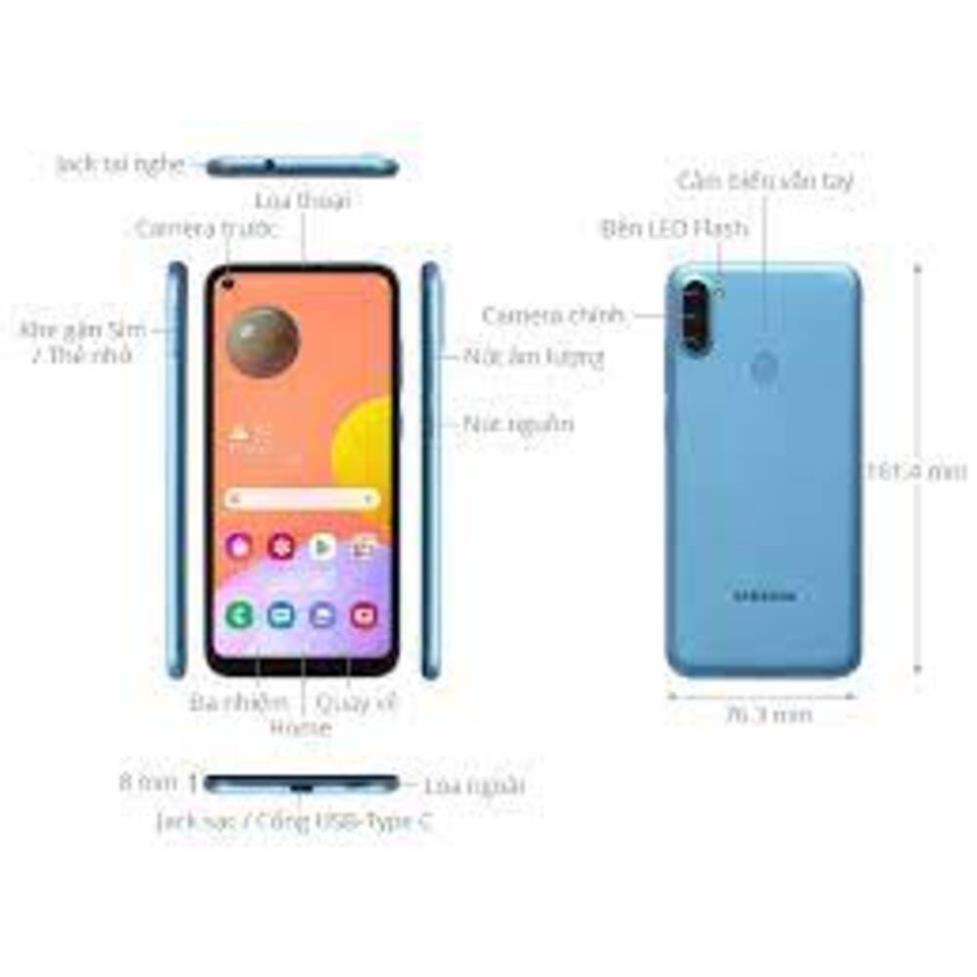 điện thoại Samsung Galaxy A11 Chính Hãng 2sim ram 3G/32G, Camera trước: 8 MP Chip: Snapdragon ...