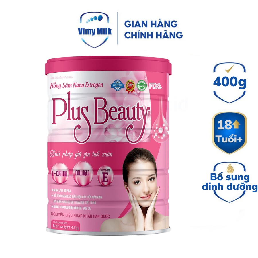 Sữa tăng vòng 1 Hồng Sâm Nano Estrogen Plus Beauty 400g bổ sung ...