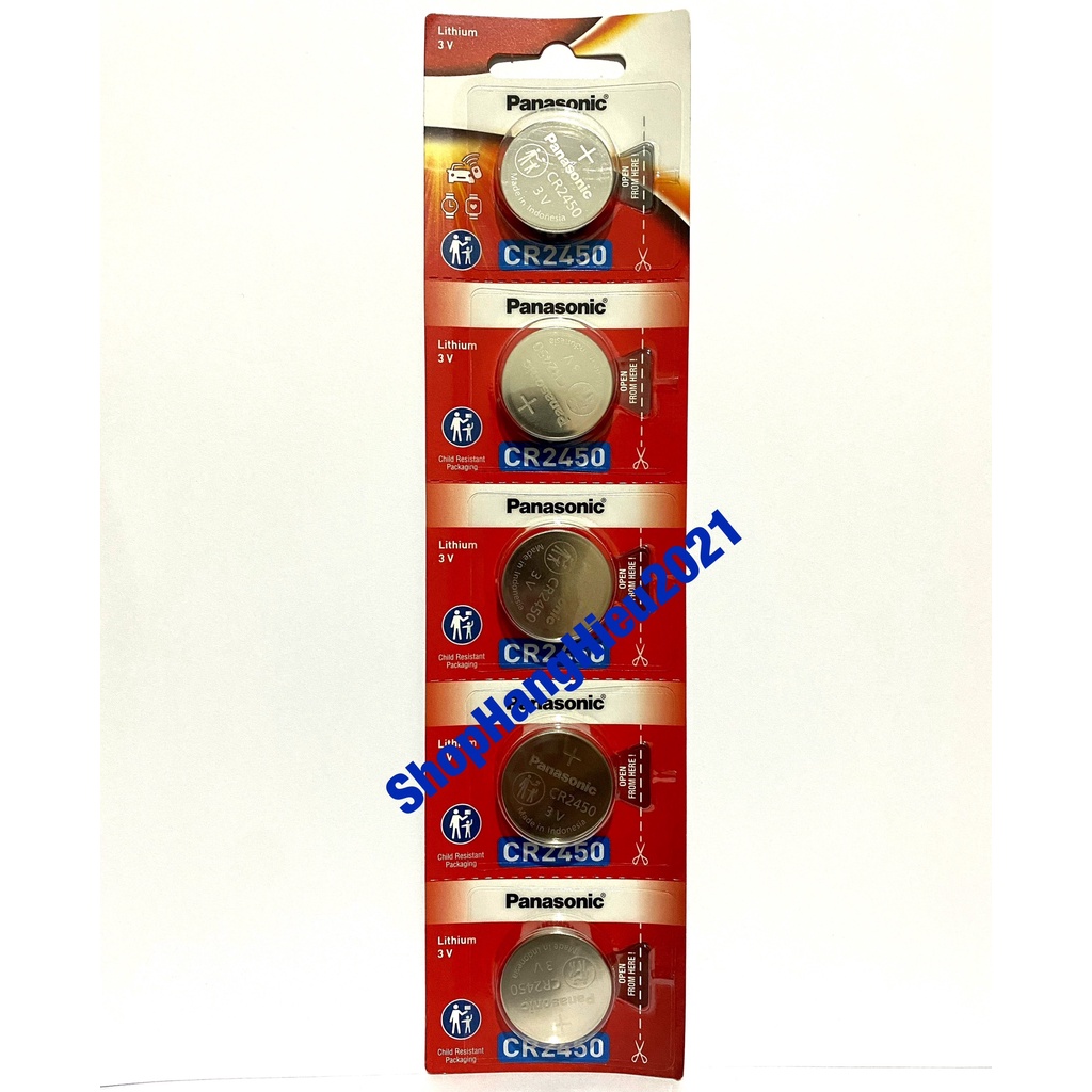Pin CR2450 Panasonic Lithium 3V Hàng Chính Hãng Vỉ 5 Viên Made in ...