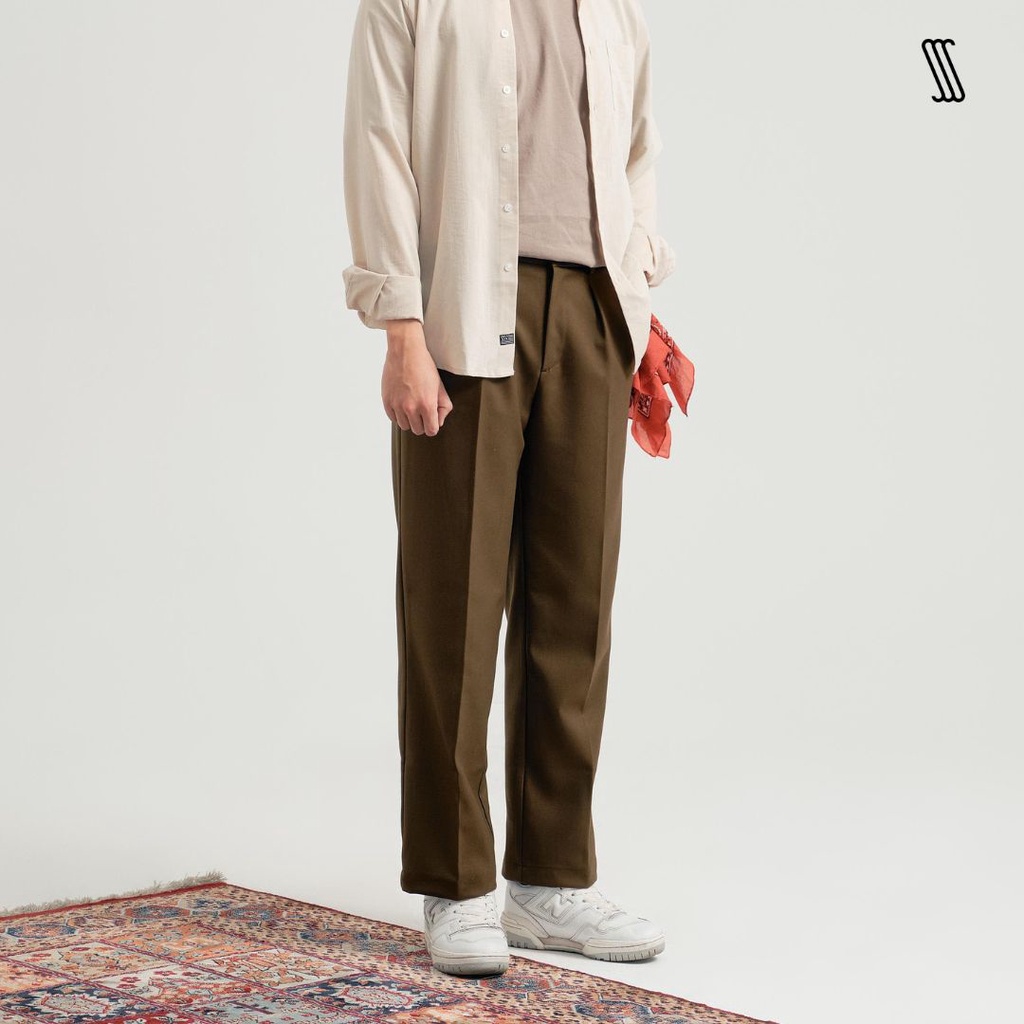 Quần âu ống đứng nam SSSTUTTER ly ngược nắp túi nhỏ cạp trước MARCELLO ...