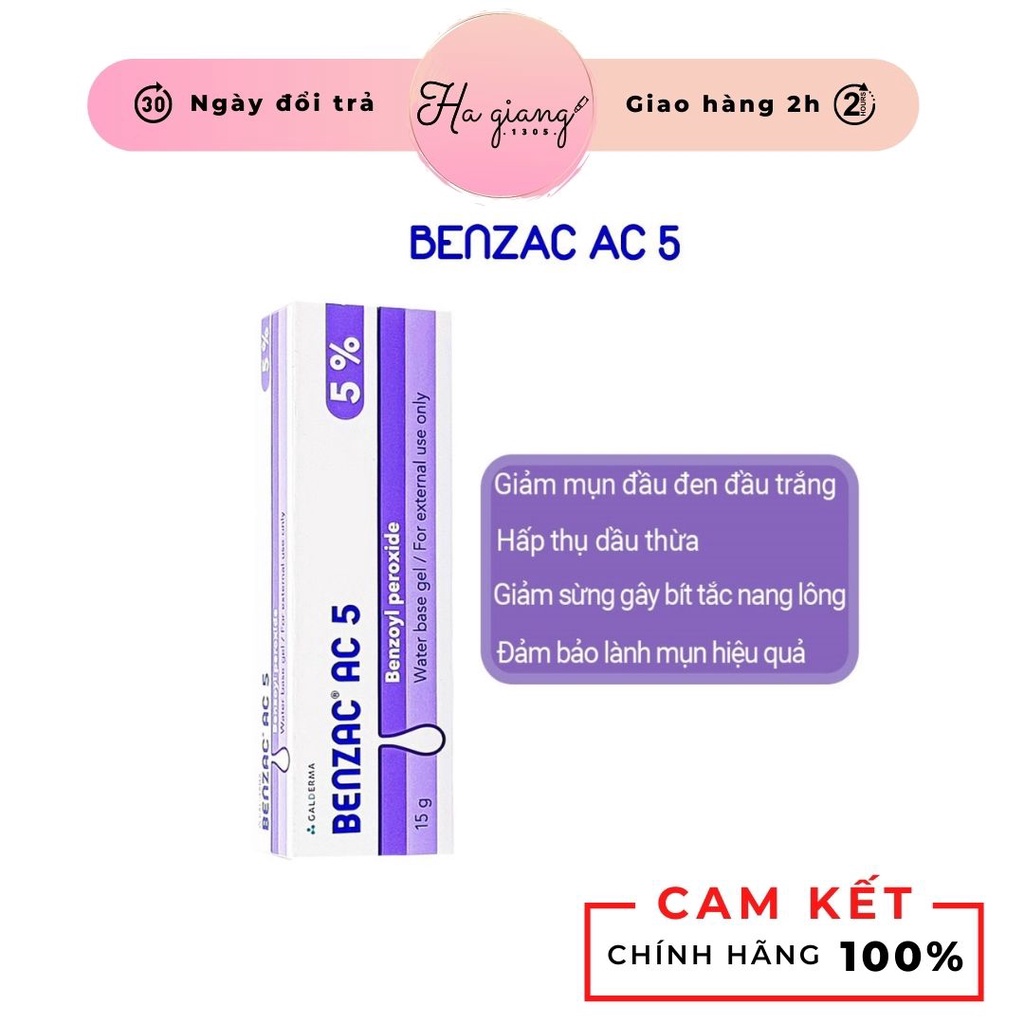 Kem Chấm Mụn Benzac Ac 5 5 Benzoyl Peroxide 15g Giảm Mụn Ngừa