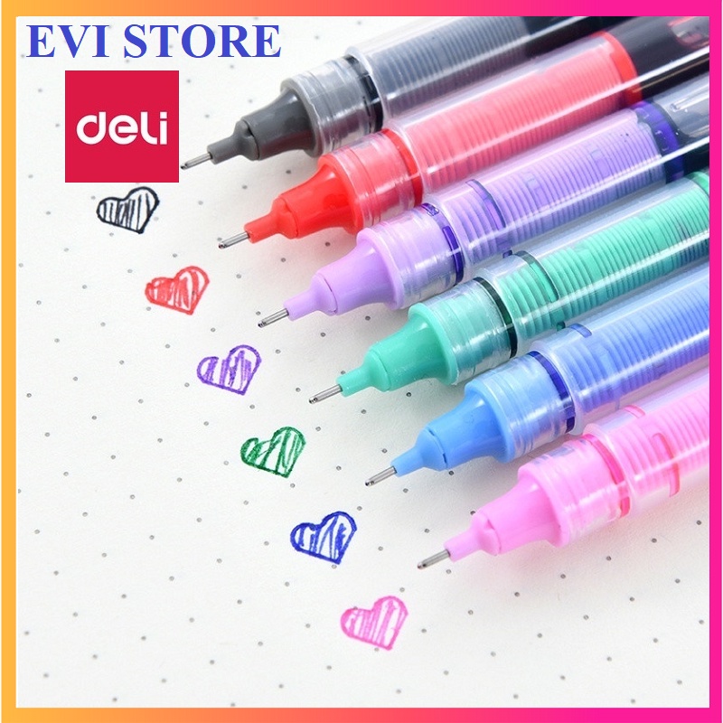 Bút gel nước nhiều màu ngòi 0.5mm I Bút lông kim Deli S855 / S853 ...