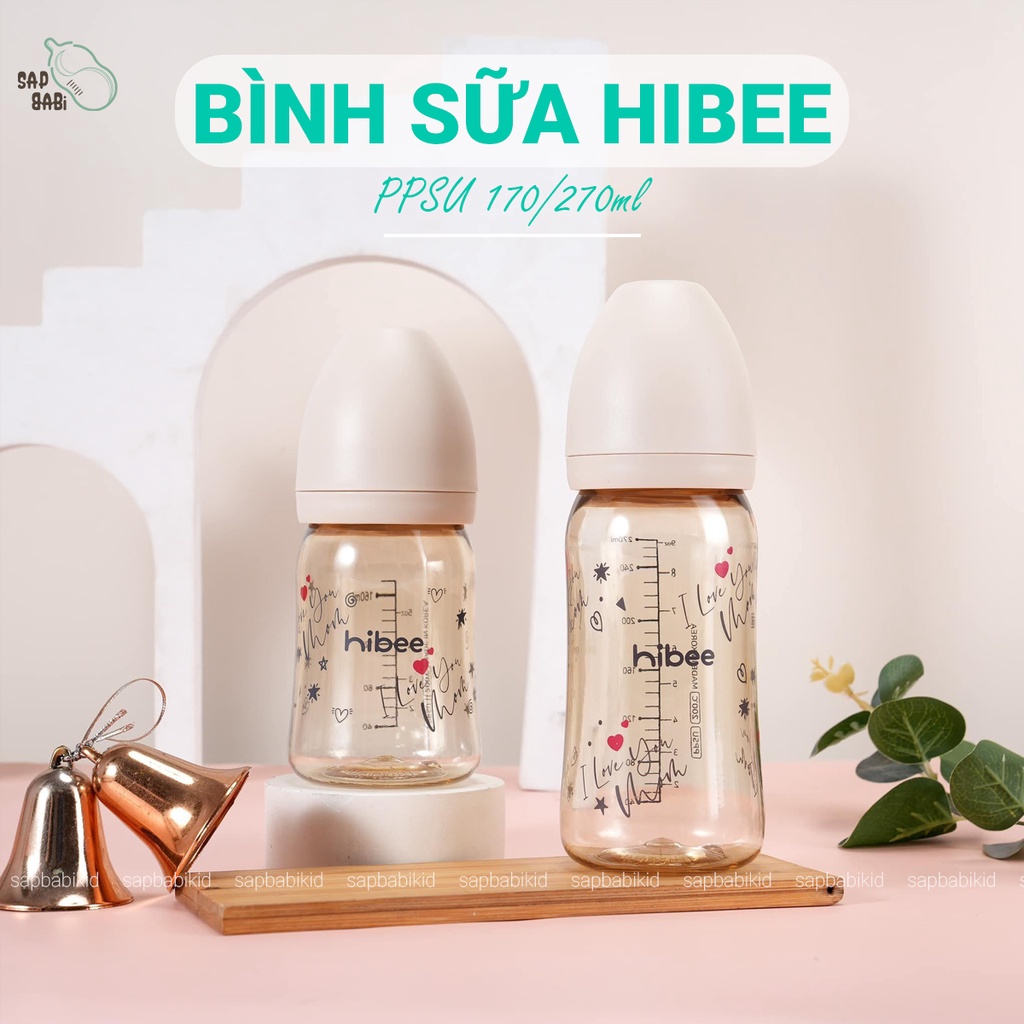 Bình sữa Hibee Hàn Quốc cao cấp,170 ml/ 270 ml.8 Van Thoát Khí.Nhập ...