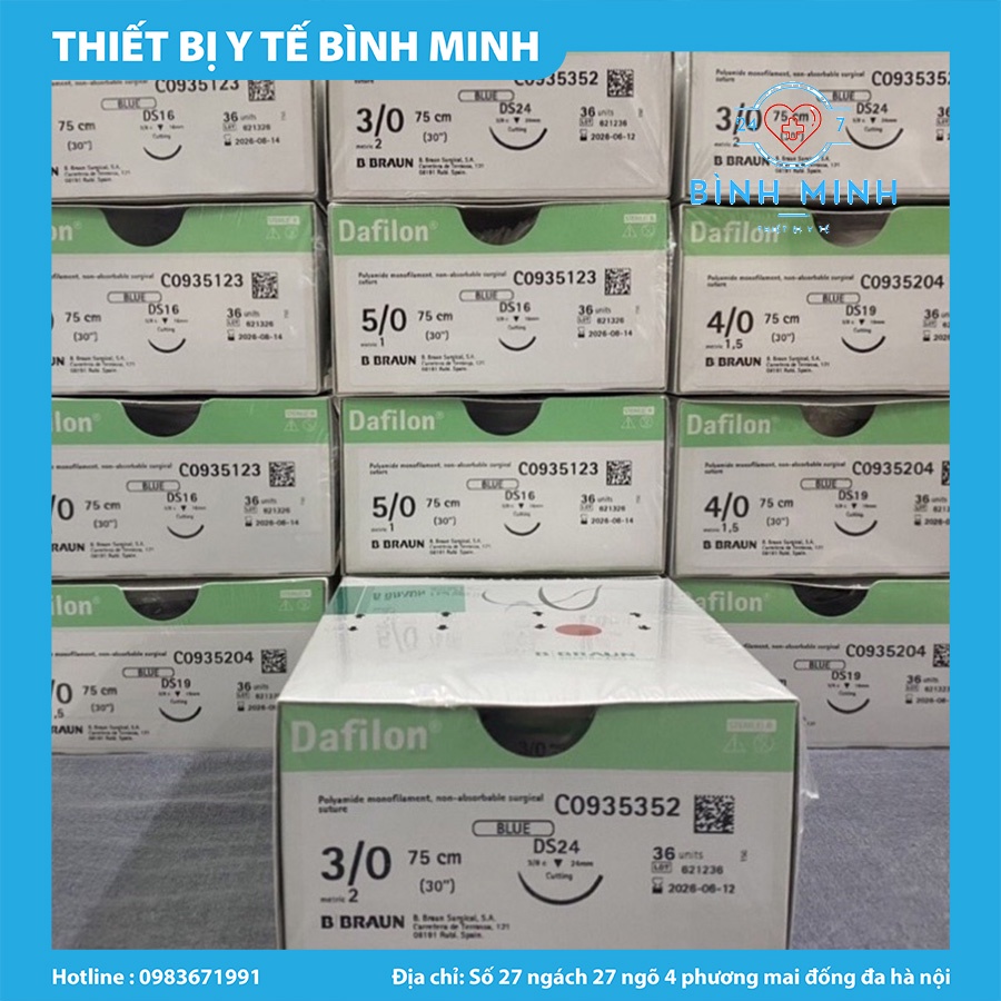 ( TBYT BÌNH MINH ) Chỉ khâu phẫu thuật Dafilon 3/0; 4/0; 5/0 ( hàng ...