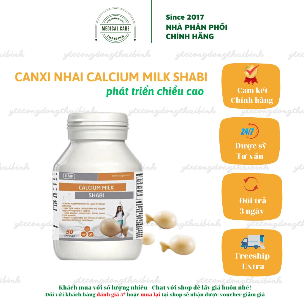 Canxi sữa nhai phát triển chiều cao Shabi bổ sung Canxi D3 tăng chiều ...