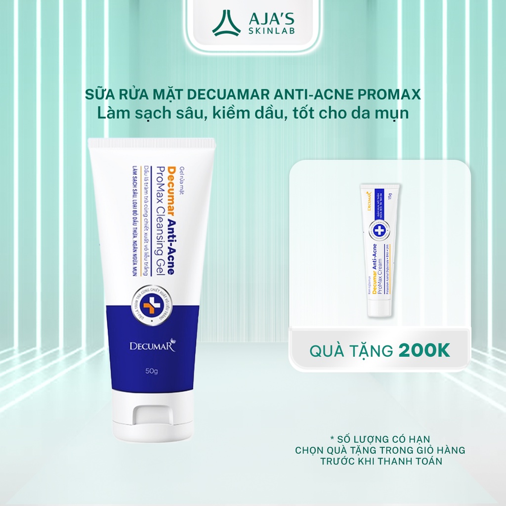 Sữa rửa mặt dạng Gel Ngừa Mụn, Mờ Thâm, Ngừa Sẹo, Tái Tạo Da Decumar ...