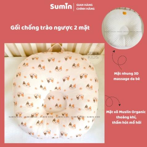 Gối chống trào ngược 2 mặt cho bé SUMIN vải xô Muslin Organic cao cấp (Ảnh Thật) | Shopee Việt Nam