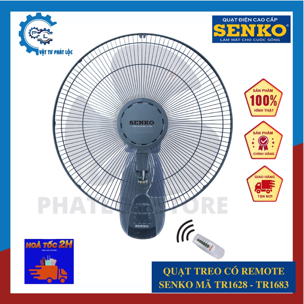 Quạt treo tường Senko TR1683 và TR1628 - Công suất 47W - Đường kính ...