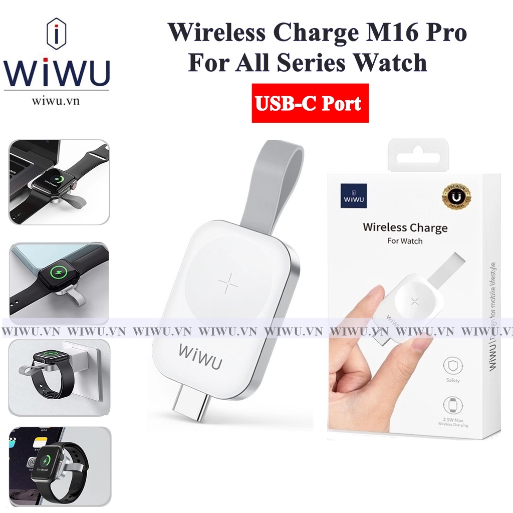 Đế sạc cho đồng hồ thông minh Ultra Watch Chính hãng WIWU M16 Pro Sử dụng cho Watch 8 , 7 , 6 ...