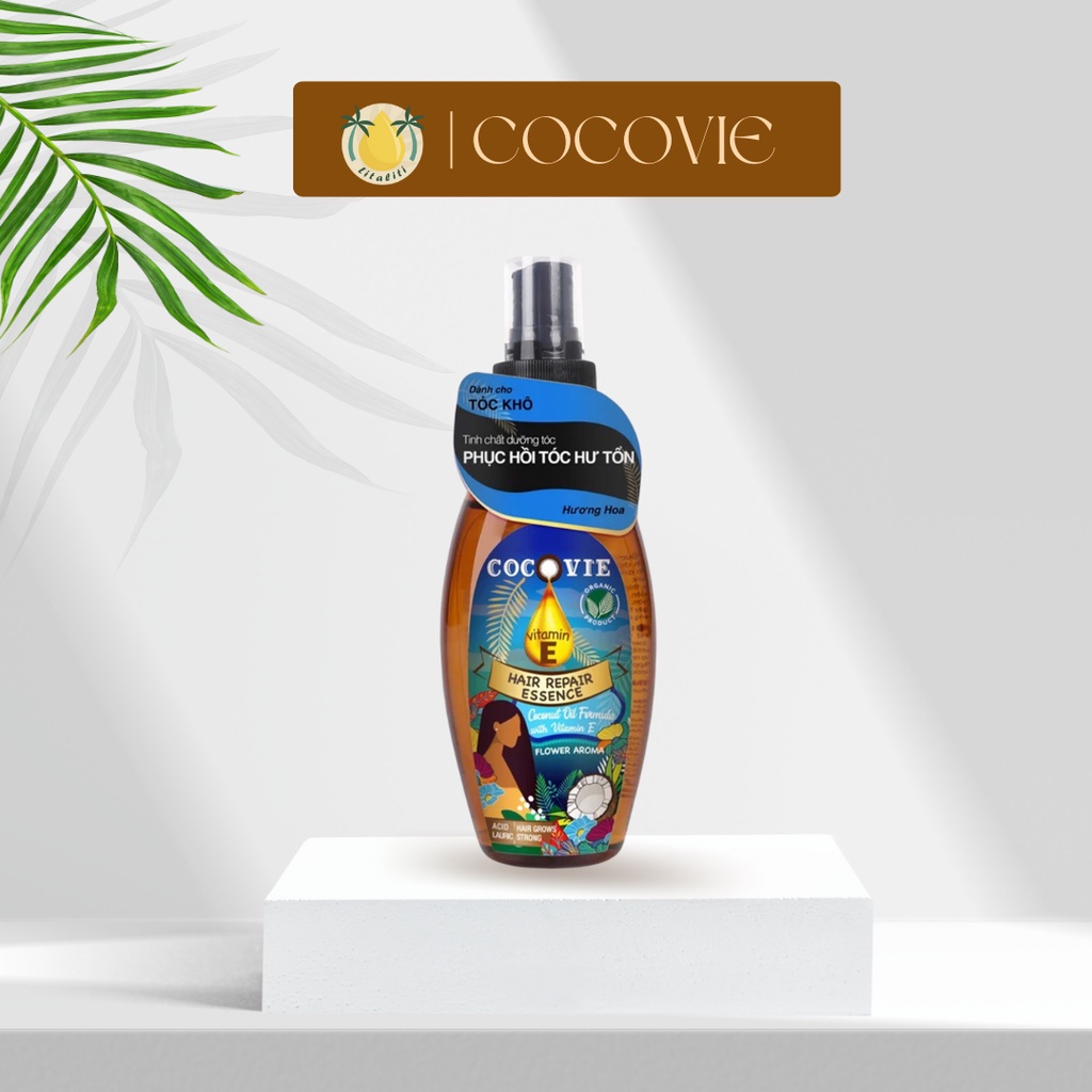 Tinh chất phục hồi tóc hư tổn từ dừa organic (100ml) bổ sung VITAMIN E ...