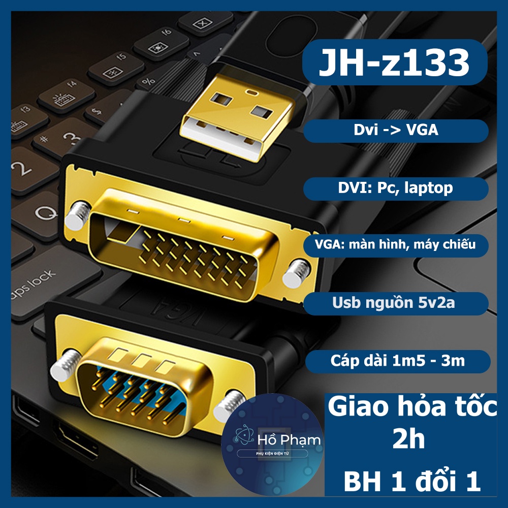 Cáp chuyển Dvi ra VGA từ DVI (24+1, 24+5) ra màn hình, máy chiếu VGA ...