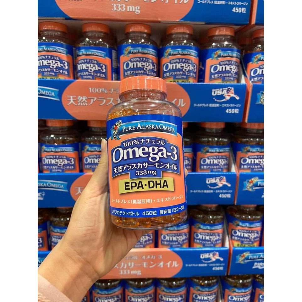 Viên uống Dầu cá hồi 100% tự nhiên Pure_Alaska_Omega 333mg EPA- DHA Nhật bản | Shopee Việt Nam