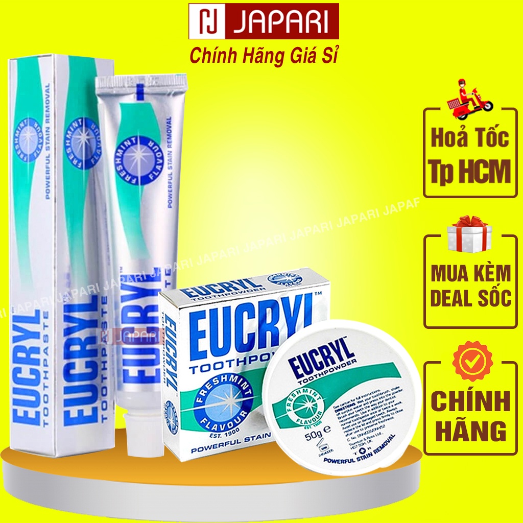 COMBO Kem Đánh Trắng Răng EUCRYL + Bột Tẩy Trắng Răng Eucryl CHÍNH HÃNG ...