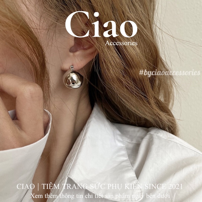 [HOẢ TỐC 1H] Khuyên tai/ Bông tai mạ bạc S925 thiết kế bản tròn mã 96 Ciao accessories | Shopee ...