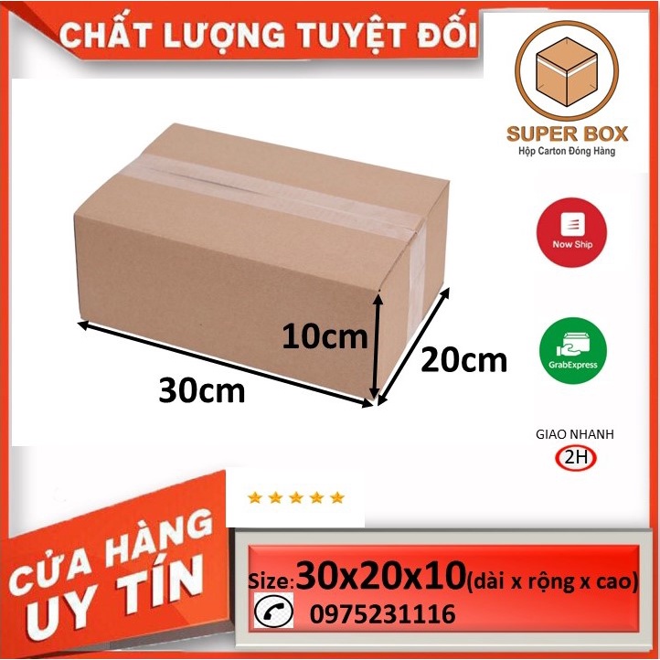 -SUPERBOX- Size 30x20x10 Hộp Carton đóng hàng, gói hàng. | Shopee Việt Nam