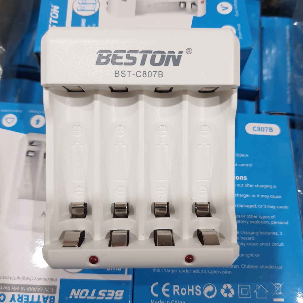 Bộ sạc pin tiểu AA AAA đa năng beston C807B sạc được đồng thời cả pin ...