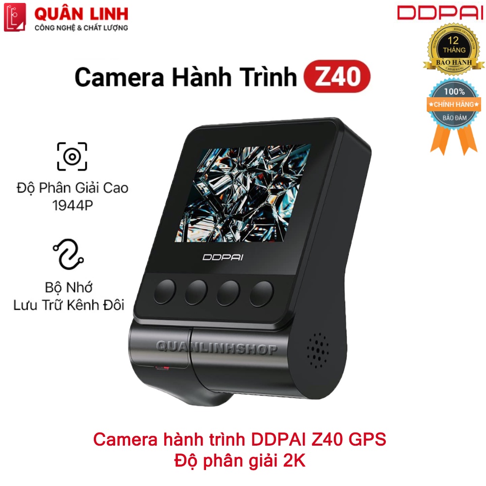 Camera hành trình DDPAI Z40 độ phân giải 2K, tích hợp GPS, phiên bản ...