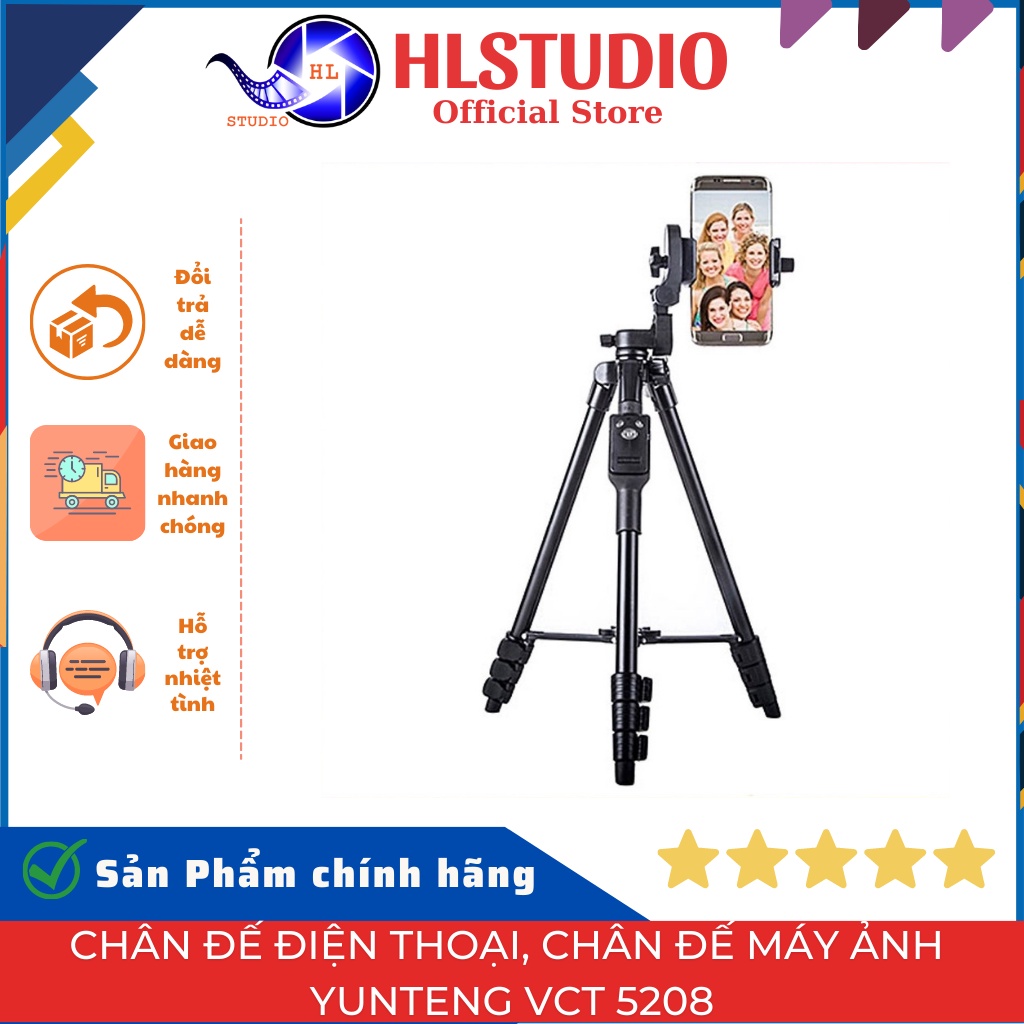 Chân Máy Ảnh Tripod Yunteng VCT-5208 HL Studio - Chân Đế Chụp Ảnh ...