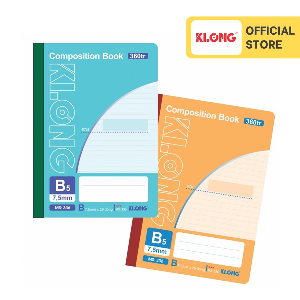 Sổ kẻ ngang may dán gáy Composition book KLONG B5 360 trang 58/92; MS: 336 | Shopee Việt Nam