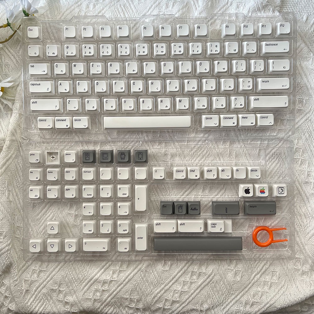 Minimalist white style keycaps XDA Profile PBT Keycaps For mac ISO ...
