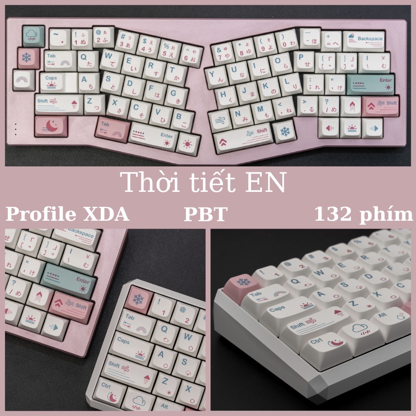 Bộ Keycap PBT profile XDA 9.5mm, MOA , Shimmer, Matcha,... in Dyesub ...