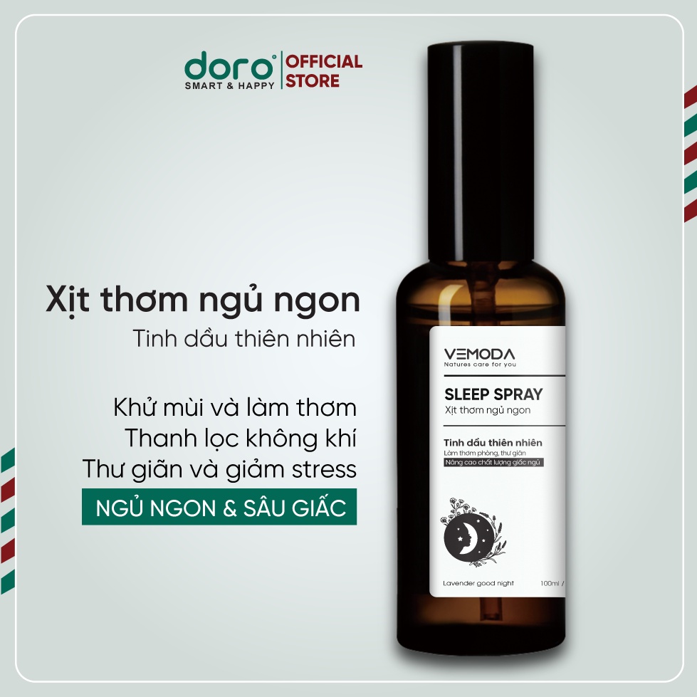 Chai xịt thơm tinh dầu giúp ngủ ngon Vemoda Lavender Good Night thiên ...