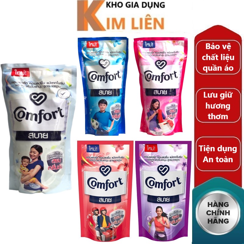 Set 3 túi nước xả vải COMFORT Thái Lan 1500ml - Đậm đặc, Mềm vải, Lưu ...