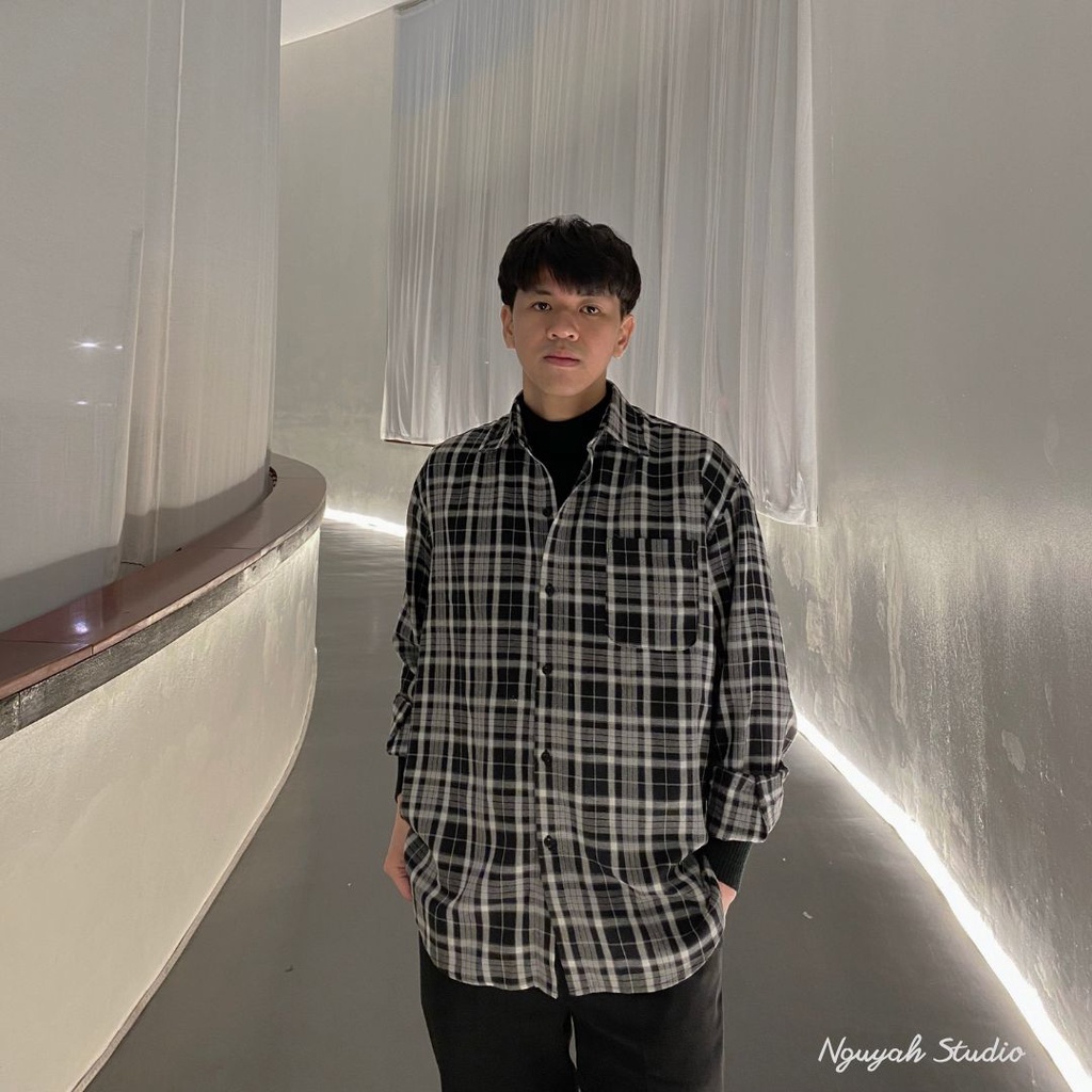 Sơ mi Flannel dài tay nam nữ basic phong cách Hàn Quốc | Shopee Việt Nam