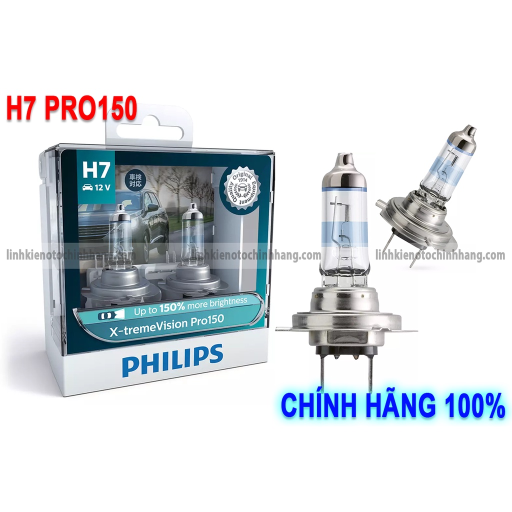 [Chính Hãng - 2 Bóng] Đèn Oto Tăng Sáng 150% H7 Philips X-TremeVision Pro150 Halogen | Shopee ...