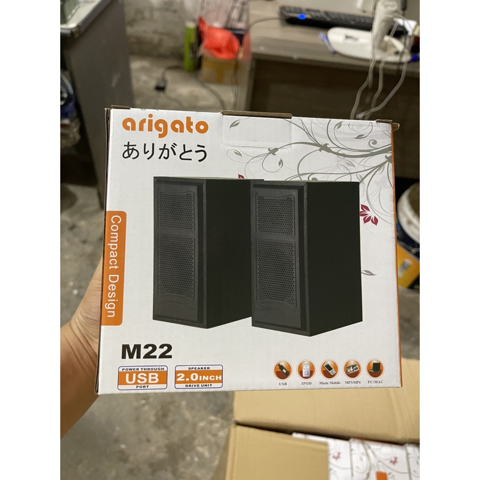 Loa máy tính M22 ,loa vi tính mini vỏ gỗ ARIGATO | Shopee Việt Nam