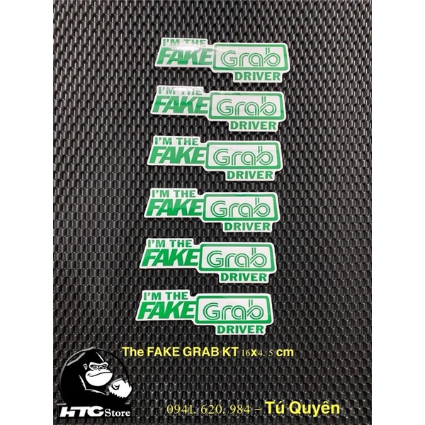 Tem Sticker The Fake Grab cho mấy anh shiper vui tính dán trang trí nón ...